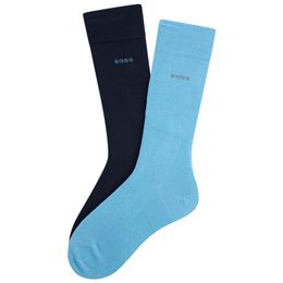 Businesssocken BOSS "2P RS Bamboo 1027", Herren, Gr. 43-46, bright blau 438, Viskose, elastisch, Socken Businesssocken, mit Strickb&uuml;ndchen