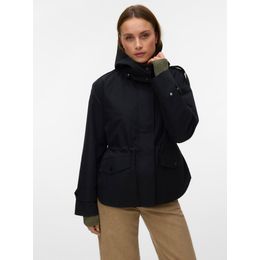 V&eacute;ro Moda Kurzjacke VERO MODA "VMLEANNE JACKET BOO", Damen, Gr. XS, schwarz, Web, Obermaterial: 100% Polyester, unifarben, bequem h&uuml;ftbedeckend, mit Riegel abgesteppte Kante, Jacken Kurzjacke