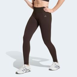 Trainingstights adidas Performance "WORKOUT ESSENTIALS KNIT SCRUNCH 7/8 LEGGINGS", Damen, Gr. XS, N-Gr, aurora coffee, normal, gr., Obermaterial: 70% Polyester, 21% Polyamid, 9% Elasthan, Hosen Trainingstights