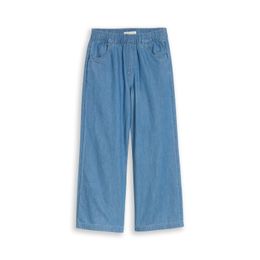 Weite Jeans Tom Tailor, Damen, Gr. 98, N-Gr, mid stone bright blau, Denim/Jeans, Obermaterial: 100% Baumwolle. Futter: 100% Baumwolle, unifarben, normal lang, Jeans Weite Jeans, mit elastischem Bund