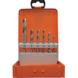 Projahn Spiralbohrer-Set, HSS-G, 6-teilig, 1/4" 6-kant Schaft, &Oslash; 3-4-5-6-8-10 mm, in Bohrerkassette