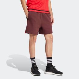 Shorts adidas Sportswear "SEASONAL ESSENTIALS COLORBLOCK", Herren, Gr. M, N-Gr, rot (aurora ruby, normal, gr.), Obermaterial: 55% Baumwolle, 36% Polyester, 9% Viskose, Hosen Shorts