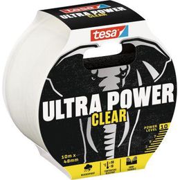 Tesa&reg; Montageband Ultra Power Clear, robust, temperatur-/wasser-/UV-best&auml;ndig, von Hand einrei&szlig;bar, 1 Rolle mit L 10 m x B 48 mm, transparent