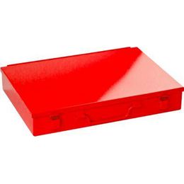 Sortimentskoffer ADB, leer, 11-fache Einteilung, abschlie&szlig;bar, mit Griff, B 330 x T 230 x H 50 mm, Stahl & ABS-Kunststoff, verkehrsrot RAL 3020