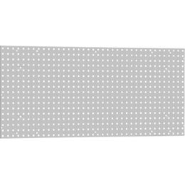 Lochplatte WFI, Wandmontage, Lochgr&ouml;&szlig;e 9 x 9 mm & Lochabstand 38 mm, L 1150 x H 750 mm, Stahlblech, lichtgrau RAL 7035