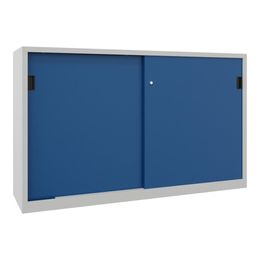 Pavoy Schiebet&uuml;renschrank, 1200x2000x400 mm, 4 B&ouml;den verzinkt, RAL 7035/5010 (30301-200-400-735510)