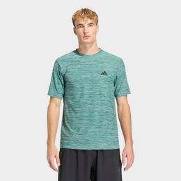 T-Shirt adidas Performance "WORKOUT ESSENTIALS FLEX", Damen, Gr. XXL, wonder sage meliert, Obermaterial: 92% Polyester, 8% Elasthan, Rundhals, Shirts T-Shirt