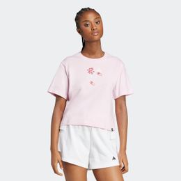 T-Shirt adidas Sportswear "MINI GRAPHIC", Damen, Gr. XL, pink (clear pink), Obermaterial: 100% Baumwolle, Rundhals, Shirts T-Shirt, sportlicher Stil, kurze &Auml;rmel, ohne Verschluss, mit Brustgrafik