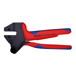 Knipex 97 43 200 A Crimp-Systemzange f&uuml;r wechselbare Crimpeins&auml;tze br&uuml;niert mit Ratschenmechanismus L200mm)