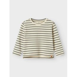 Langarmshirt LIL' ATELIER "NMMLIMIA LS LOOSE TOP LIL NOOS", Jungen, Gr. 104, turtledove stripes:poppy seed, Jersey, Obermaterial: 100% Baumwolle, gestreift, loose fit normal, Rundhals, Shirts Langarmshirt, weiche Jersey Qualit&auml;t, reine Baumwolle
