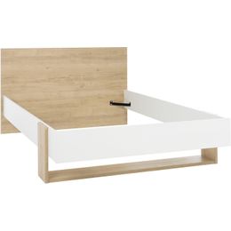 Einzelbett GAMI "ARIA Bett", kastanie natur nachbildung, uni wei&szlig;, kastanie natur nachbildung, kastanie natur nachbildung, B:170cm H:91cm L:205cm, Betten, Einzelbett, Ein einfaches und elegantes Bett.