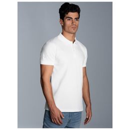 Poloshirt TRIGEMA "TRIGEMA Slim Fit Poloshirt aus DELUXE-Piqu&eacute;", Herren, Gr. L, wei&szlig;, Piqu&eacute;, 100% Baumwolle, Basic, normal, ohne Ausschnitt, Shirts Poloshirt