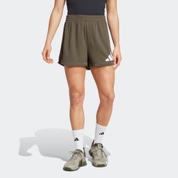Shorts adidas Performance "TRAIN ESSENTIALS BIG LOGO", Damen, Gr. XL, N-Gr, gr&uuml;n (shadow olive, normal, gr.), Obermaterial: 100% Polyester, Hosen Shorts