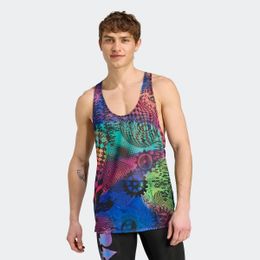Tanktop adidas Performance "ADIDAS X JEREMY SCOTT ALLOVER-PRINT", Herren, Gr. L, acid gelb, semi lucid fuchsia, active lila, Obermaterial: 81% Polyester, 19% Elasthan, Tops Tanktop, schmal geschnitten, aus Mesh-Material, mit Elasthan-Anteil