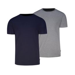 Levi's T-Shirt LEVI'S "LEVIS MEN SOLID CREW", Herren, Gr. XL, navy, grau melange, Single Jersey, Obermaterial: 95% Baumwolle, 5% Elasthan, Basic h&uuml;ftbedeckend, Rundhals, Shirts T-Shirt, mit Rundhalsausschnitt