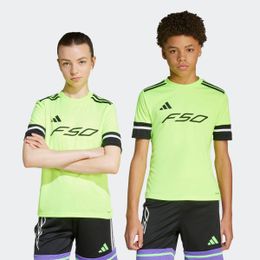 Fu&szlig;balltrikot adidas Performance "F50 KURZARMTRIKOT KINDER", Kinder, Gr. 176, gr&uuml;n (lucid lemon, schwarz), Obermaterial: 100% Polyester, Rundhals, Trikots Fu&szlig;balltrikot