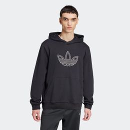 Kapuzensweatshirt adidas originals "OUTLINE TREFOIL HOODIE", Herren, Gr. XL, schwarz, Obermaterial: 100% Baumwolle, normal, Rundhals, angesetztes B&uuml;ndchen, Sweatshirts Kapuzensweatshirt