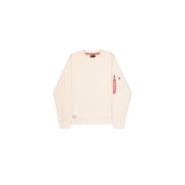 Sweater Alpha Industries "USN Blood Chit Sweatshirt", Herren, Gr. M, wei&szlig; (jet stream wei&szlig;), Obermaterial: 80% Baumwolle, 20% Polyester, regular fit, Sweatshirts Sweater