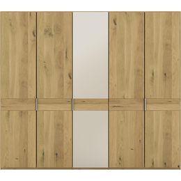 Kleiderschrank Musterring "Savona, Kleiderschrank, Schrank, Garderobe, teilmassiv Eiche", braun, B:250cm H:216cm, Schr&auml;nke, Kleiderschrank, T&uuml;ren in Bianco-Eiche massiv, Spiegel-/Glast&uuml;ren, verschiedene Gr&ouml;&szlig;en