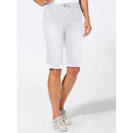 Jeansbermudas Casual Looks, Damen, Gr. 38, Normalgr&ouml;&szlig;en, wei&szlig;, 98% Baumwolle, 2% Polyester, unifarben, kurz, Jeans Jeansbermudas