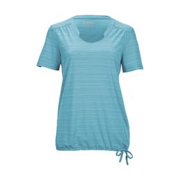 T-Shirt Killtec "KOS 46 WMN TSHRT", Damen, Gr. 36, blau (t&uuml;rkis), Obermaterial: 93% Polyester, 7% Elasthan, Rundhals, Shirts T-Shirt, Schnelltrocknend, feuchtigkeitstransportierend, verstellbarer Saum