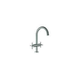 Grohe Waschtisch-Zweigriff-Armatur Atrio 1/2", L, mit Kreuzgriffen, supersteel (21144DC0)