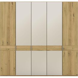 Kleiderschrank Musterring "Savona, Kleiderschrank, Schrank, Garderobe, teilmassiv Eiche", braun, B:250cm H:236cm, Schr&auml;nke, Kleiderschrank, T&uuml;ren in Bianco-Eiche massiv, Spiegel-/Glast&uuml;ren, verschiedene Gr&ouml;&szlig;en