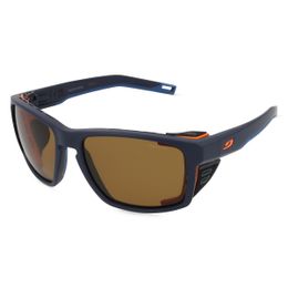 Julbo SHIELD J506 | Unisex-Sonnenbrille | Fassung: Vollrand, Eckig, Kunststoff, Blau Matt | Glasfarbe: Braun