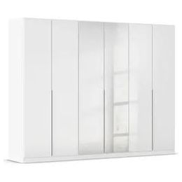 Dreht&uuml;renschrank OTTO HOME "Kleiderschrank Kleiderschr&auml;nke Schrank Garderobe AGORDO mit Glasfront", wei&szlig; (alpinwei&szlig;, glas kristallwei&szlig;), B:271cm H:210cm T:54cm, Holzwerkstoff, Schr&auml;nke, Dreht&uuml;renschrank, durchdachte Innenausstattung, in 8 Breiten und 2 H&ouml;hen MADE IN GERMANY