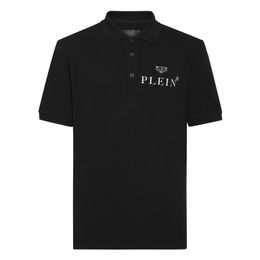 Philipp Plein Damen Poloshirt "Iconic Plein"02, schwarz, Gr. S, Obermaterial: 100% Baumwolle, Shirts