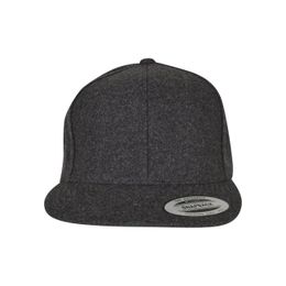 Flexfit Herren Snapback Cap "Flexfit Unisex Melton Wool Snapback"schwarzgrau, unifarben, 50% Wolle, 30% Polyester, 20% Polyamid, Caps