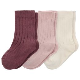 Topomini 3 Paar Baby Socken mit Rippstruktur