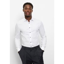 Businesshemd OLYMP "OLYMP No. Six, super slim, New York Kent", Herren, Gr. 38, Normaler Arm, wei&szlig;, 97% Baumwolle, 3% Elastolefin, Hemden