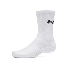Under Armour Damen Sportsocken "UA PERFORMANCE COTTON 3P CRW", Gr. Lwei&szlig;, wei&szlig;, ultimate schwarz, Obermaterial: 100% Baumwolle, Socken, f&uuml;r