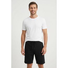BOSS Herren Shorts, Gr. Mschwarz 001, Obermaterial: 98% Modal, 2% Elasthan, unifarben, Hosen, mit elastischem Bund, in Ripp-Qualit&auml;t