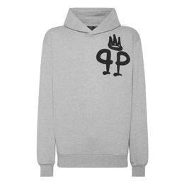Sweatshirt Philipp Plein "King Plein", Herren, Gr. L, 10, grau, Obermaterial: 100% Baumwolle, Sweatshirts Sweatshirt