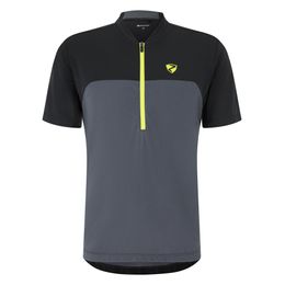 Radtrikot Ziener "NARIUS-Z", Herren, Gr. 56, grau, Obermaterial: 85% Polyester, 15% Baumwolle. Obermaterial 2: 100% Polyester, Trikots