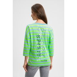 Rundhalsshirt SOCCX, Damen, Gr. XXL, misty mint, neon leaf, Single Jersey, Material: 57% Baumwolle, 43% Polyester, bedruckt, gestreift, regular fit normal, Rundhals, eingesetzt gerader Abschluss, Shirts Rundhalsshirt, mit Baumwolle