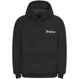 Kapuzenpullover DROPSIZE "Dropsize Dropsize Heavy Oversize Fear Death Hoodie", Herren, Gr. XS, schwarz, 70% Baumwolle, 30% Polyester, oversize, ohne Ausschnitt, Pullover Kapuzenpullover