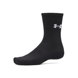 Sportsocken Under Armour "UA PERFORMANCE COTTON 3P CRW", Damen, Gr. L, ultimate schwarz, ultimate schwarz, wei&szlig;, Obermaterial: 100% Baumwolle, Socken Sportsocken, f&uuml;r vielseitige Aktivit&auml;ten, weiches Material aus 100% Baumwolle