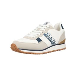 Sneaker Napapijri "Napapijri Sneaker Lederimitat/Textil", Herren, Gr. 42, wei&szlig;, navy, Lederimitat, Textil, Schuhe Sneaker