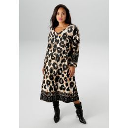 sheego Gro&szlig;e Gr&ouml;&szlig;en Jerseykleid, leoprint, Gr&ouml;&szlig;e 46 - Damen