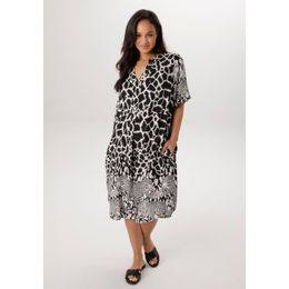 sheego Gro&szlig;e Gr&ouml;&szlig;en Blusenkleid, schwarz-natur, Gr&ouml;&szlig;e 44 - Damen