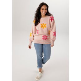 sheego Gro&szlig;e Gr&ouml;&szlig;en Strickpullover, rose-pink-orange, Gr&ouml;&szlig;e 44 - Damen