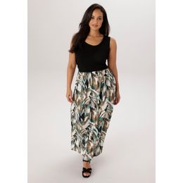 sheego Gro&szlig;e Gr&ouml;&szlig;en Jerseykleid, schwarz-bunt, Gr&ouml;&szlig;e 48 - Damen