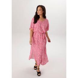sheego Gro&szlig;e Gr&ouml;&szlig;en Strandkleid, wei&szlig;-pink-flieder, Gr&ouml;&szlig;e 54 - Damen