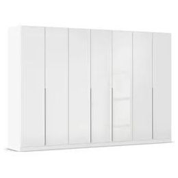 Dreht&uuml;renschrank OTTO HOME "Kleiderschrank Kleiderschr&auml;nke Schrank Garderobe AGORDO mit Glasfront", wei&szlig; (alpinwei&szlig;, glas kristallwei&szlig;), B:315cm H:210cm T:54cm, Holzwerkstoff, Schr&auml;nke, Dreht&uuml;renschrank, durchdachte Innenausstattung, in 8 Breiten und 2 H&ouml;hen MADE IN GERMANY