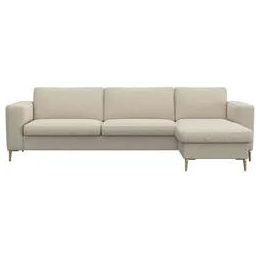 Ecksofa FLEXLUX "Fiore, super Sitzkomfort durch Kaltschaum im Sitz, L-Form", wei&szlig; (sanftes wei&szlig;), B:262cm H:85cm T:92cm, 100% Polyester, Sofas, Ecksofa, breite Armlehnen, Kaltschaum, F&uuml;&szlig;e Alu+ Eiche