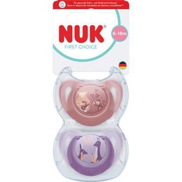 Nuk Schnuller First Choice Silikon, rose/lila, 6-18 Monate