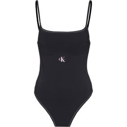 Calvin Klein Graphip Monogram Badeanzug Damen - Gr&ouml;&szlig;e S - schwarz